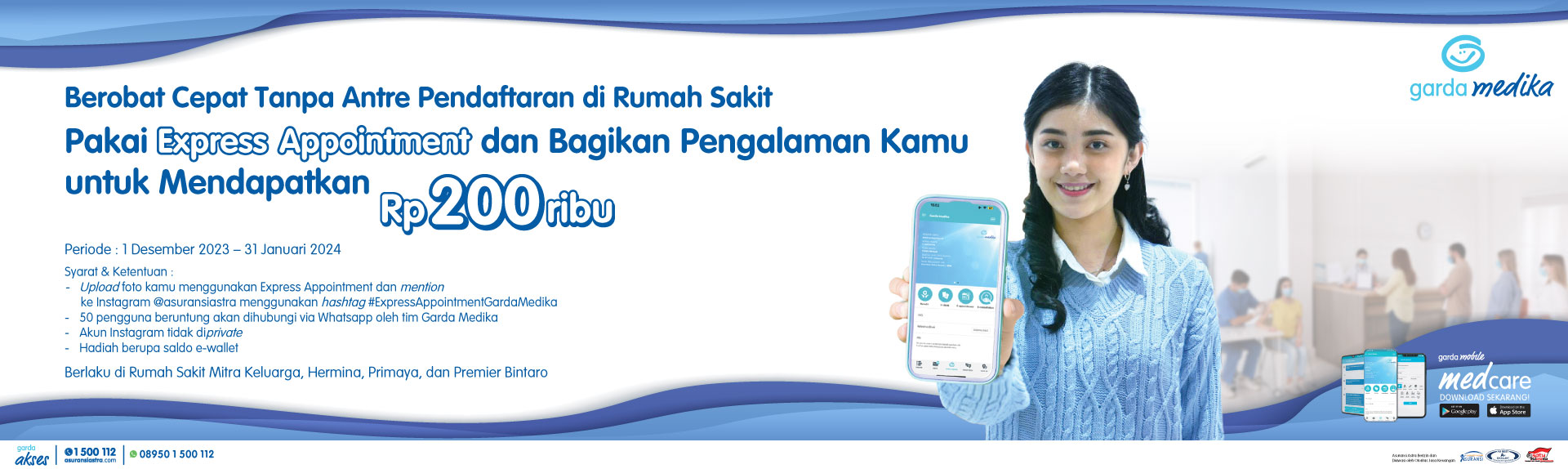 Promo E-Appointment Medcare Client - Asuransi Lengkap, Premi Murah dan Terjangkau